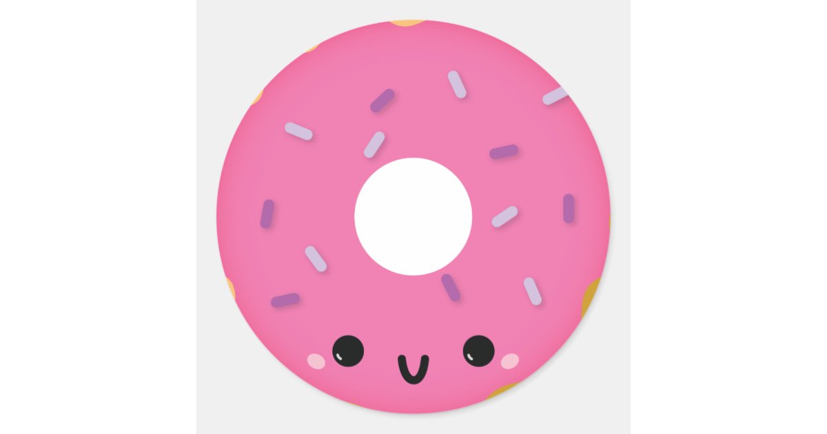 Cute Pink Donut Sticker | Zazzle