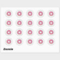 Cute Pink Donut With Sprinkles Dessert Classic Round Sticker | Zazzle