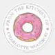 Cute Pink Donut With Sprinkles Dessert Classic Round Sticker | Zazzle