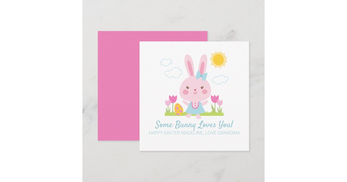 Cute Pink Easter Bunny Rabbit | Zazzle
