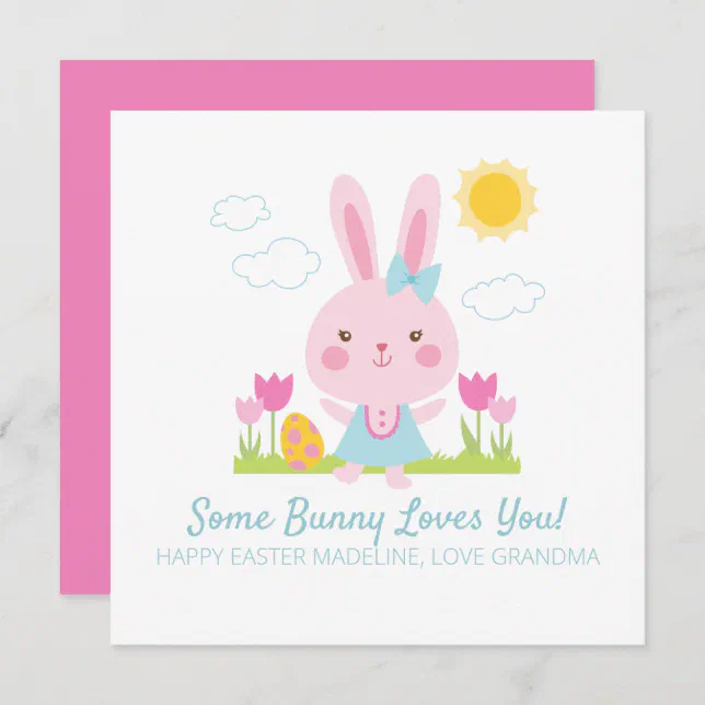 Cute Pink Easter Bunny Rabbit | Zazzle