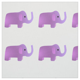 Cute Pink Baby Elephant with Polka Dot Ear Pattern Fabric | Zazzle