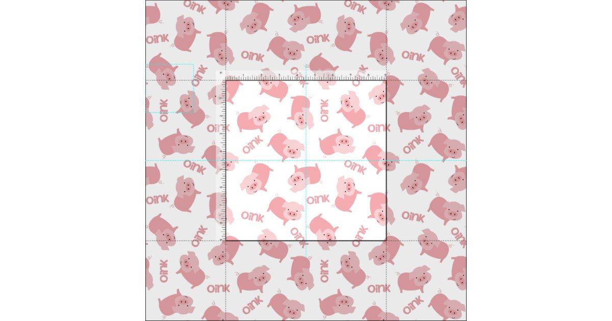 Cute Pink Farm Pigs Pattern Fabric | Zazzle