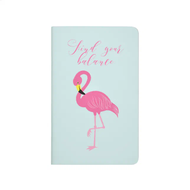 Cute Pink Flamingo "Find Your Balance" Journal | Zazzle