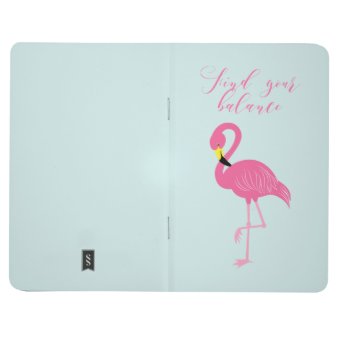 Cute Pink Flamingo "Find Your Balance" Journal | Zazzle