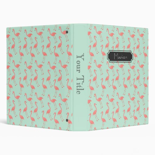 Cute Pink Flamingo Pattern | Add Your Name Binder | Zazzle