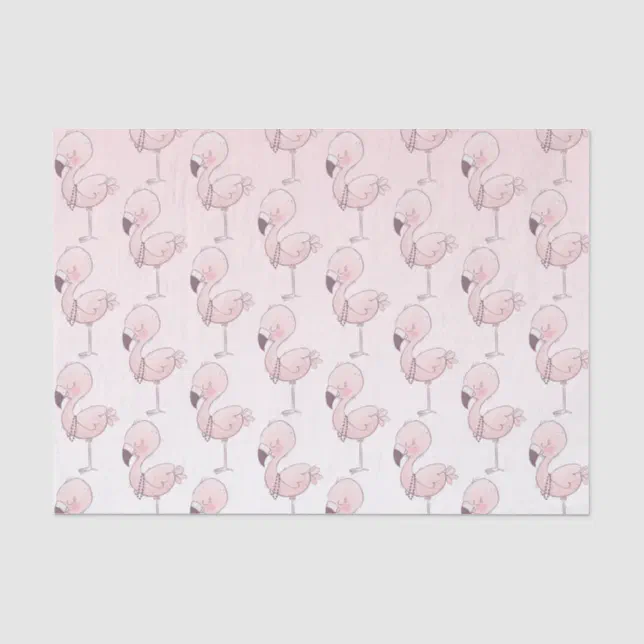 Cute Pink Flamingo Tropical Pattern Tissue Paper | Zazzle