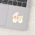 Cute Pink Floral Baby Stroller Sticker | Zazzle