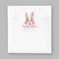 Cute Pink Floral Bunny Ears Happy Easter Classic Round Sticker | Zazzle