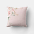 Cute Pink Floral Bunny Rabbit Baby Girl Nursery Throw Pillow | Zazzle