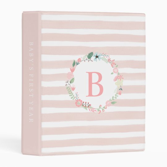 Cute Pink Floral Monogram Mini Binder | Zazzle.com
