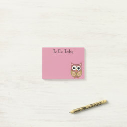 Cute Pink Floral Owl Post it Notes | Zazzle