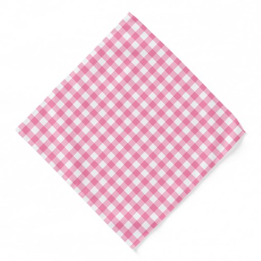 Cute Pink Gingham Pattern Bandana | Zazzle