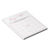 Cute Pink Girl Clothesline Baby Shower Bingo Game Notepad | Zazzle
