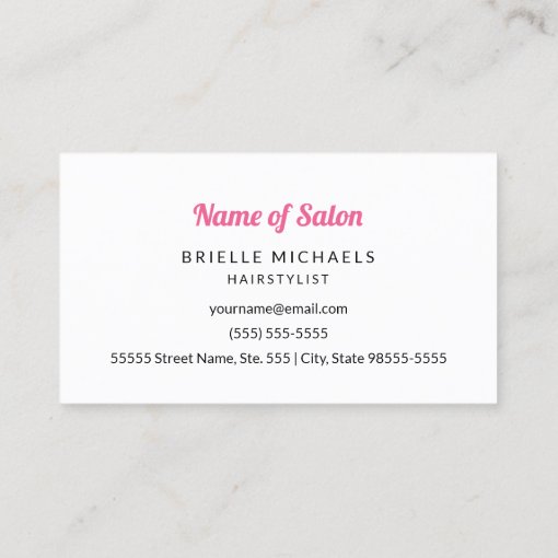 Cute Pink Girl With Curlers Hair and Beauty Salon Business Card | Zazzle