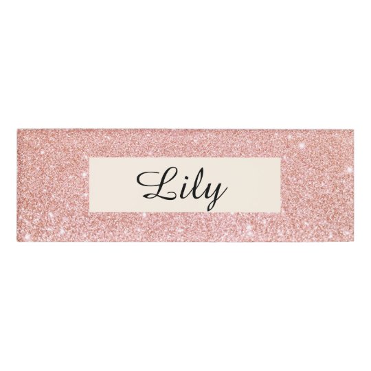 Cute Pink Glitter Beauty Salon Name Tag | Zazzle.com