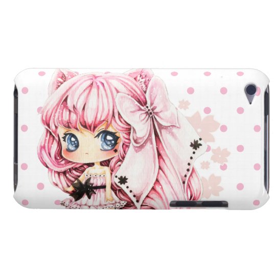 Cute pink-haired anime chibi girl barely there iPod cover | Zazzle.com