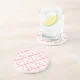 Cute Pink Heart Grid Pattern Coaster | Zazzle