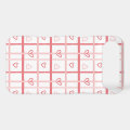 Cute Pink Heart Grid Pattern iPhone Case | Zazzle