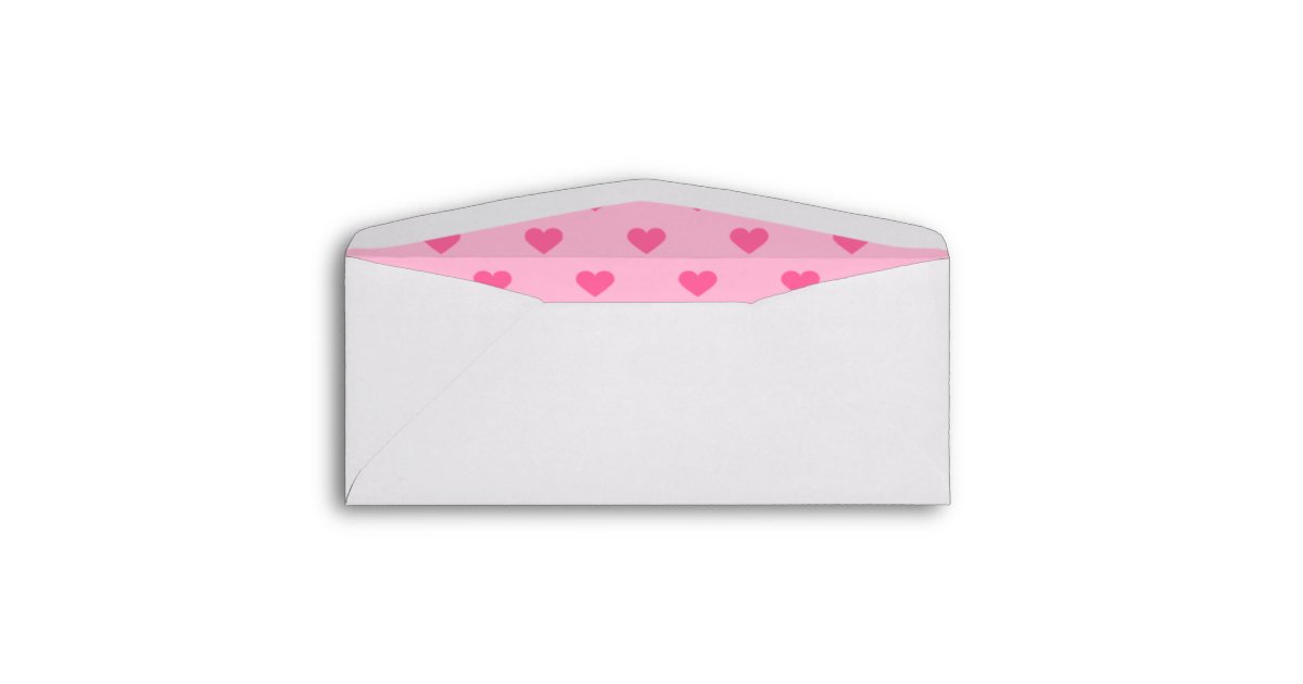 Cute Pink Heart Pattern Love Envelope | Zazzle.com