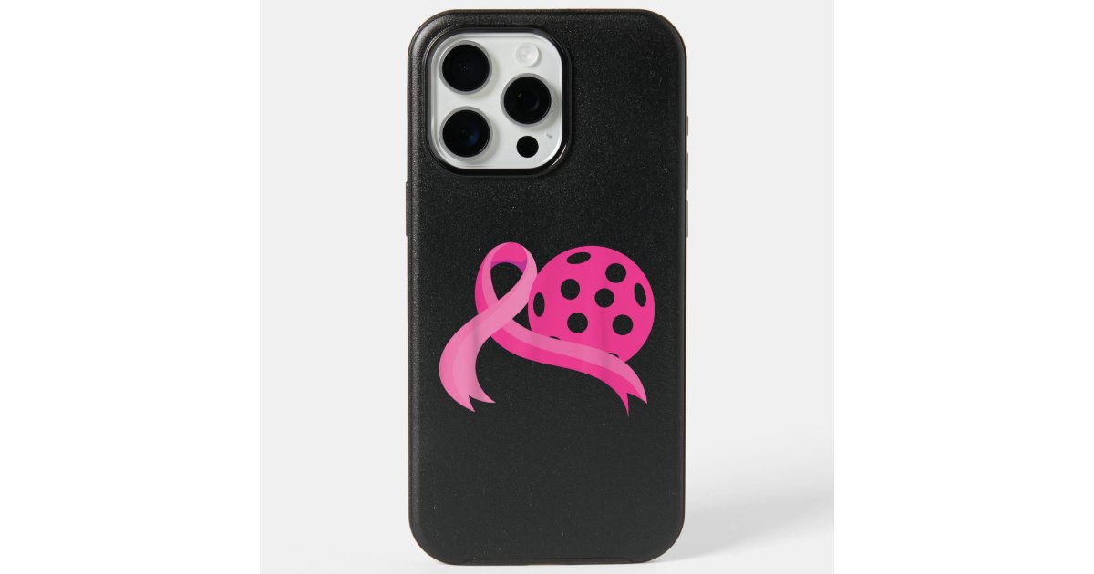 Cute Pink Heart Ribbon Pickleball Breast Cancer Aw iPhone 15 Pro Max ...