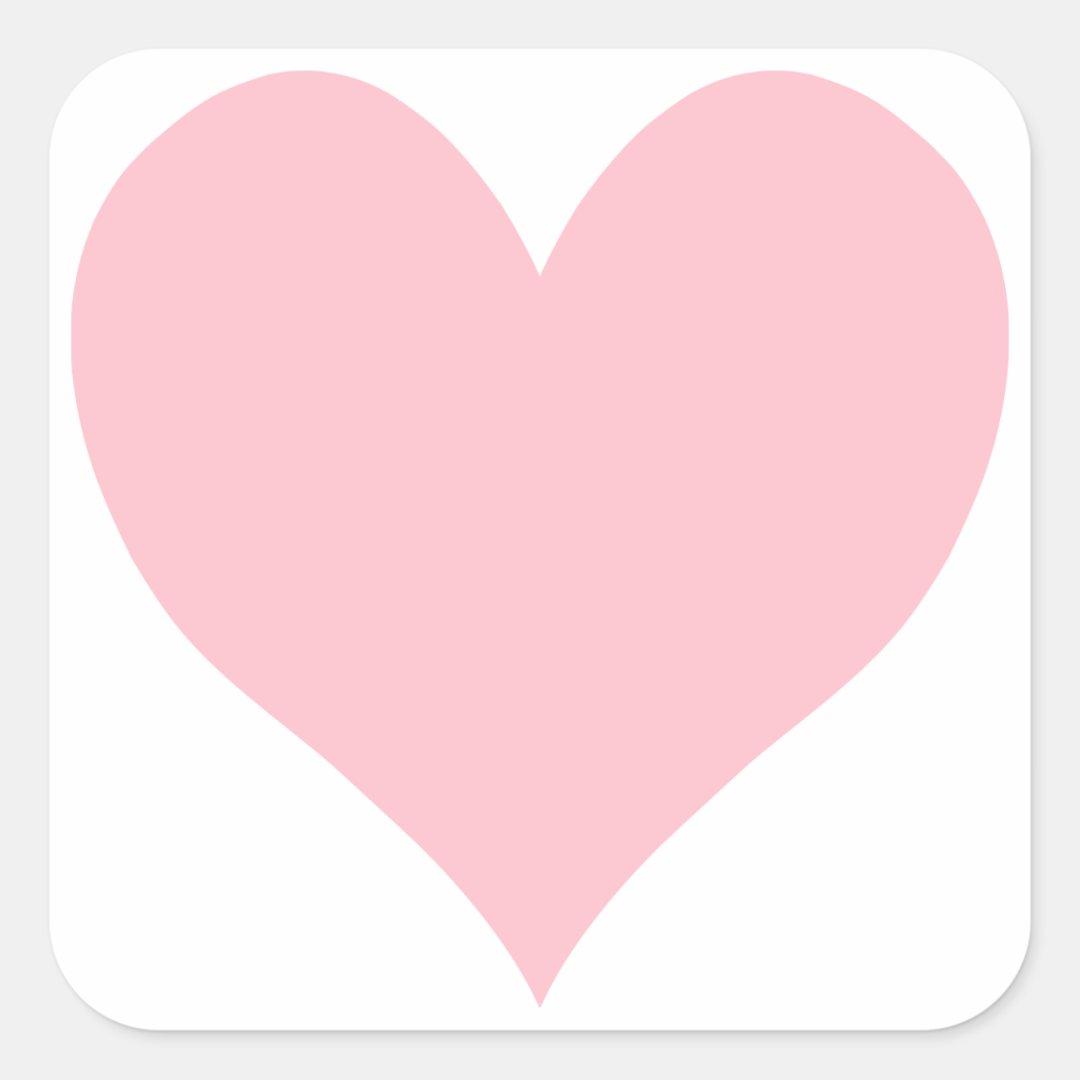 Cute Pink Heart Square Sticker | Zazzle