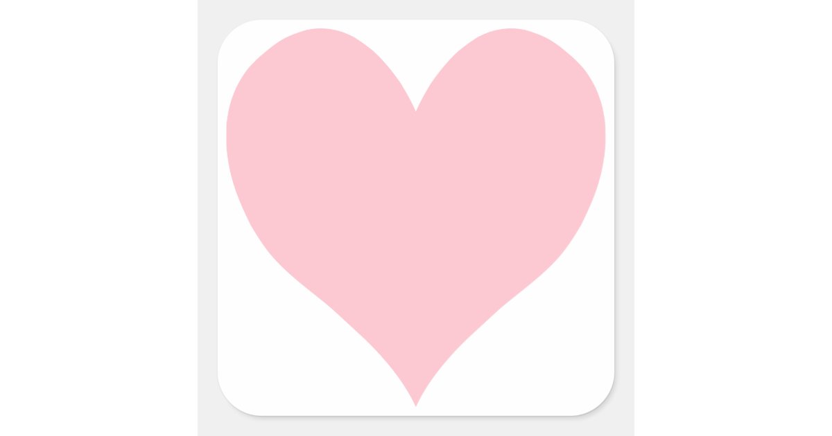 Cute Pink Heart Square Sticker | Zazzle