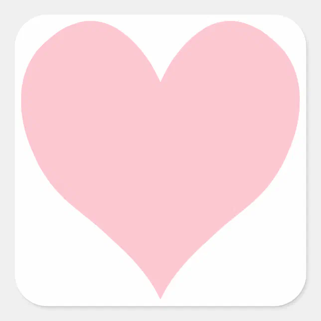 Cute Pink Heart Square Sticker | Zazzle
