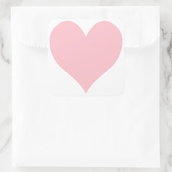 Cute Pink Heart Square Sticker | Zazzle