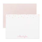Cute pink hearts girly Personalized Stationery Note Card | Zazzle