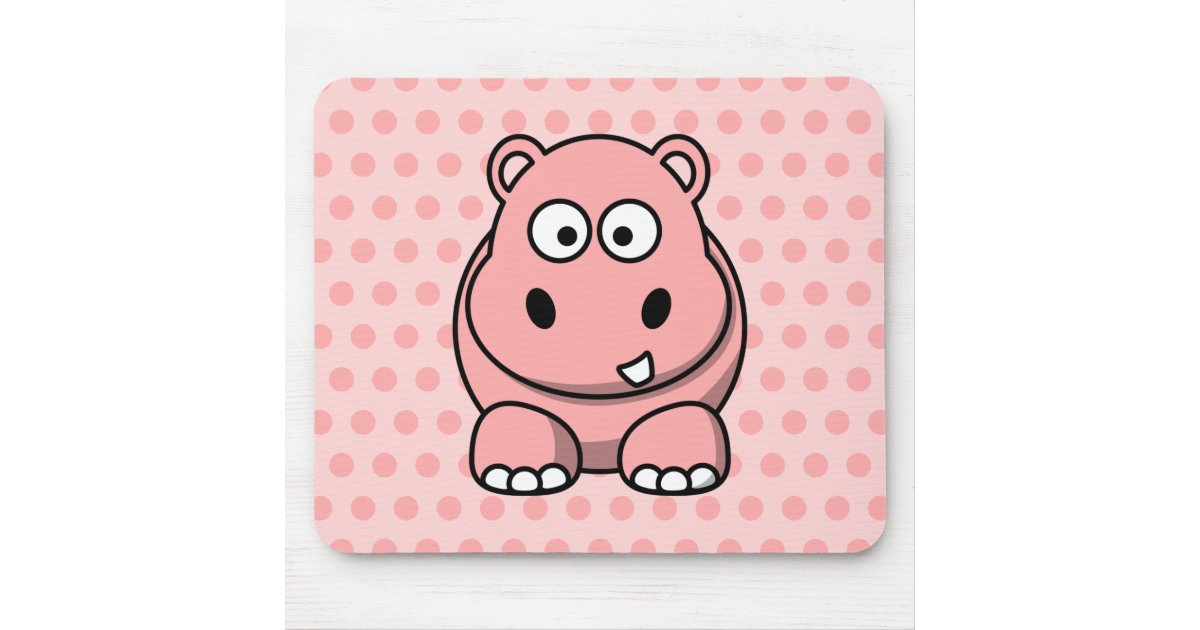 Cute Pink Hippo Mouse Pad | Zazzle
