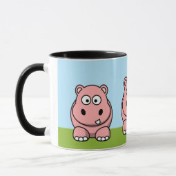 Cute Pink Hippo Mug | Zazzle