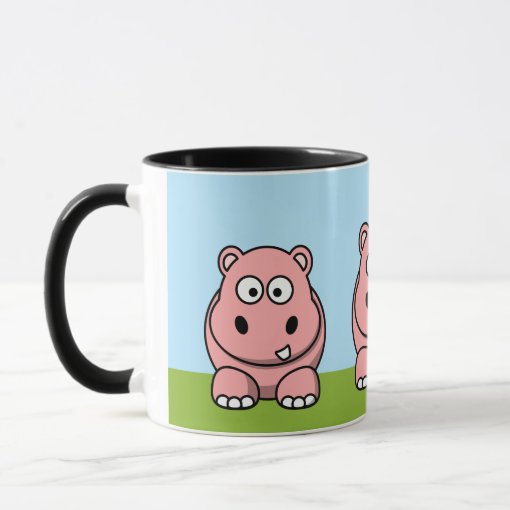 Cute Pink Hippo Mug | Zazzle