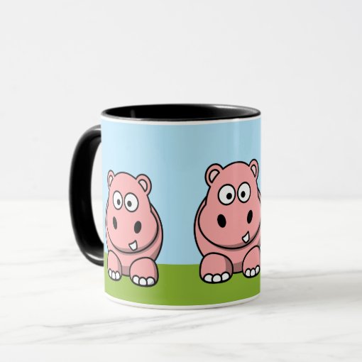 Cute Pink Hippo Mug | Zazzle