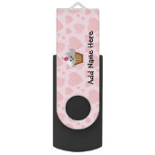 Cute Pink Kawaii Happy Face Cupcake Girls USB Flash Drive | Zazzle