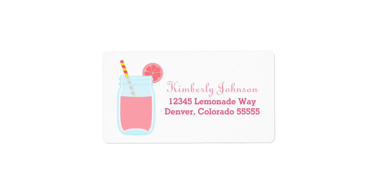 Cute Pink Lemonade Label | Zazzle