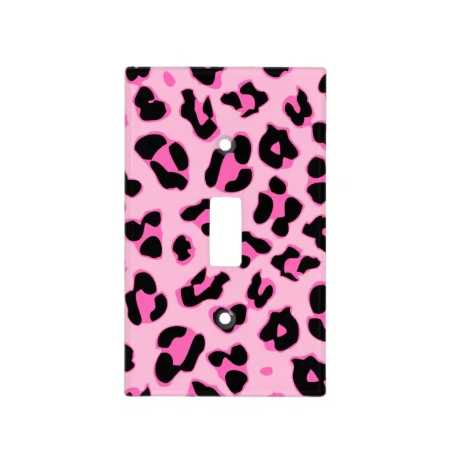 Cute Pink Leopard Skin Print Light Switch Cover | Zazzle