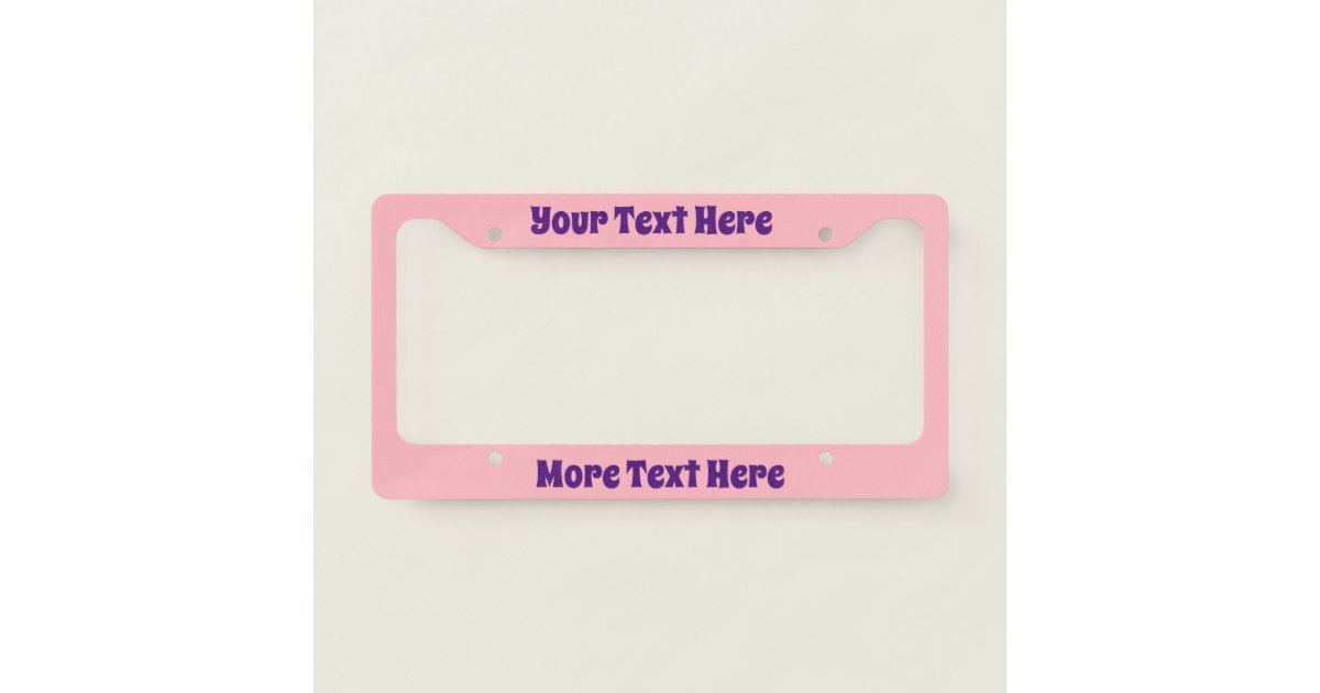 Cute Pink License Plate Frame | Zazzle
