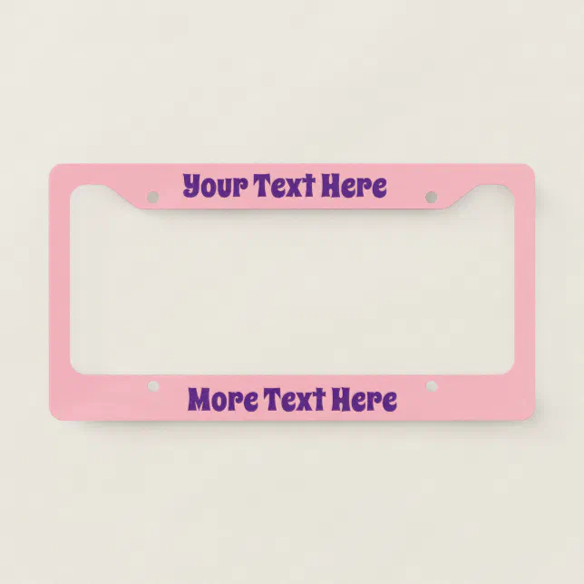 Cute Pink License Plate Frame | Zazzle