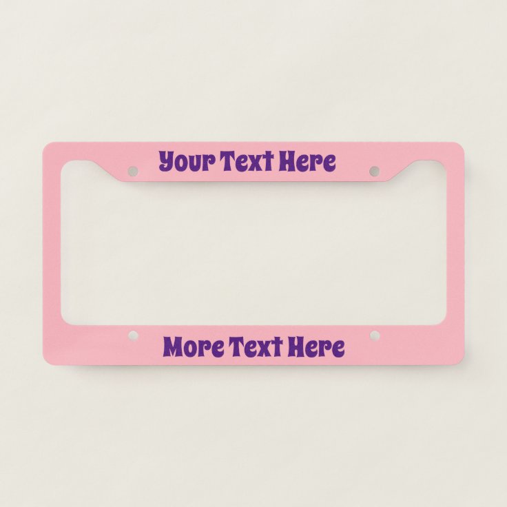 Cute Pink License Plate Frame | Zazzle