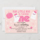Cute Pink Little Boo Halloween First Birthday Invitation | Zazzle
