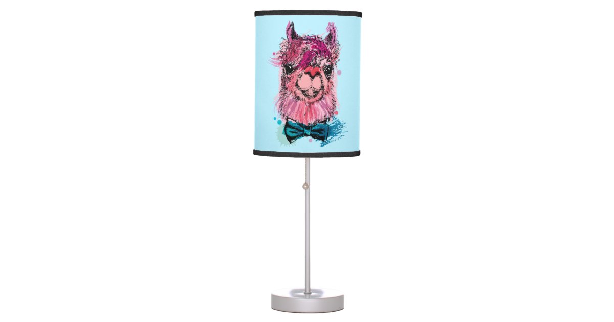 Cute Pink Llama Table Lamp | Zazzle