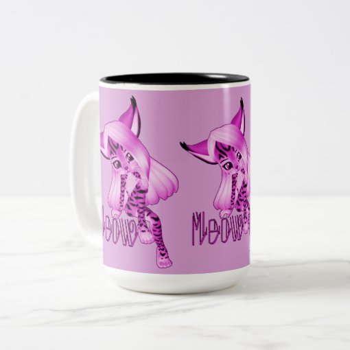 Cute Pink Meow Tiger Cat Coffee Mug | Zazzle