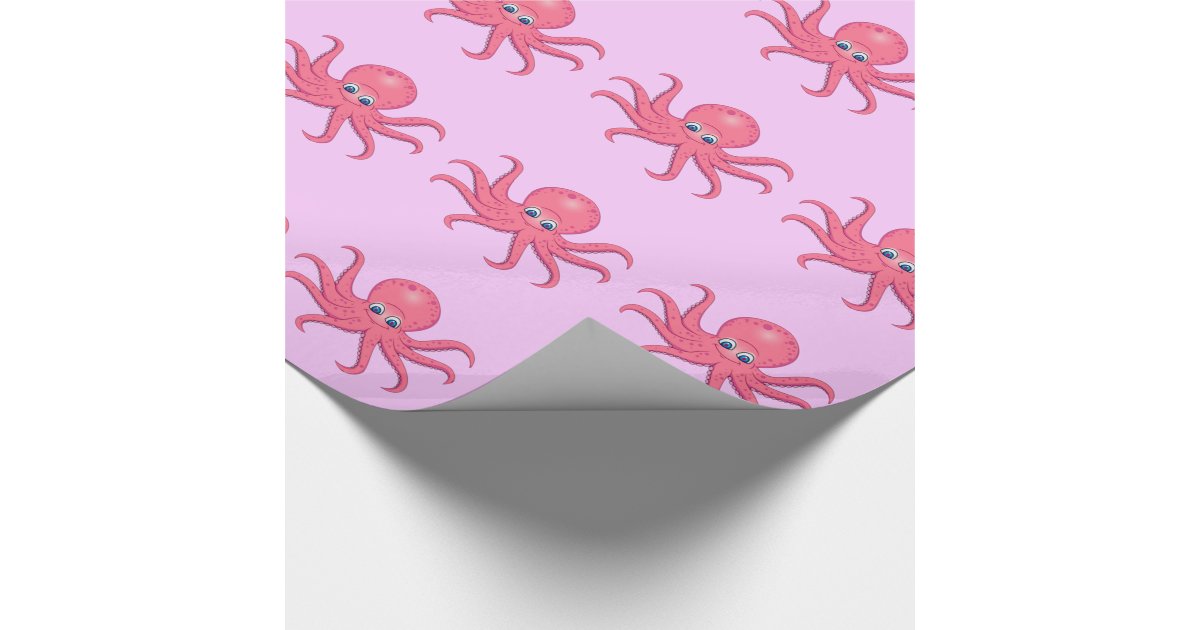 Cute Pink Octopus Wrapping Paper | Zazzle