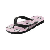 Cute Pink Panda Face Girly Kid's Flip Flops | Zazzle