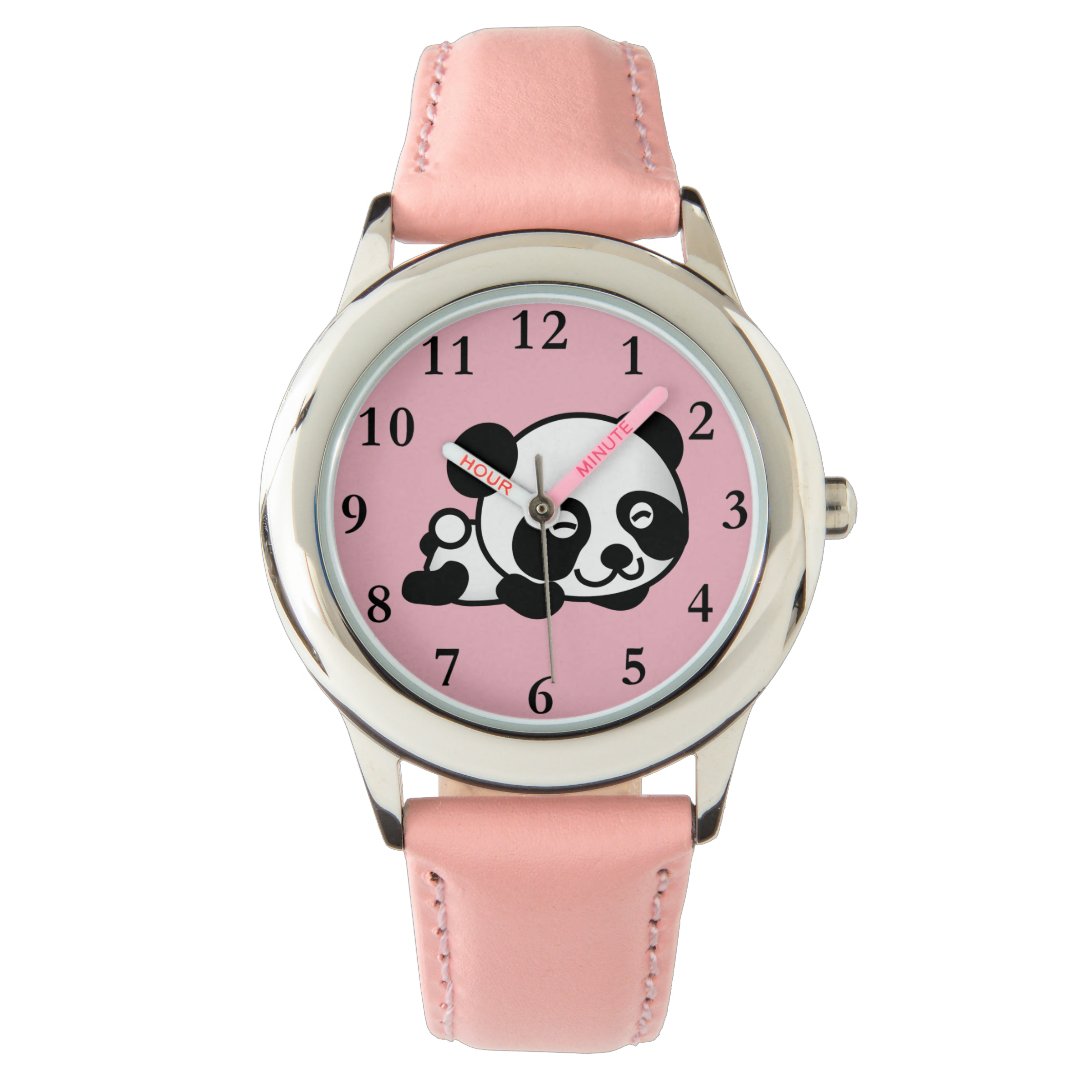 Cute Pink Panda Girl Watch | Zazzle