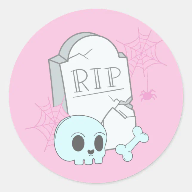 Cute Pink Pastel Halloween Party Classic Round Sticker | Zazzle