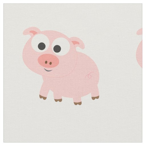 Cute Pink Pig Fabric | Zazzle
