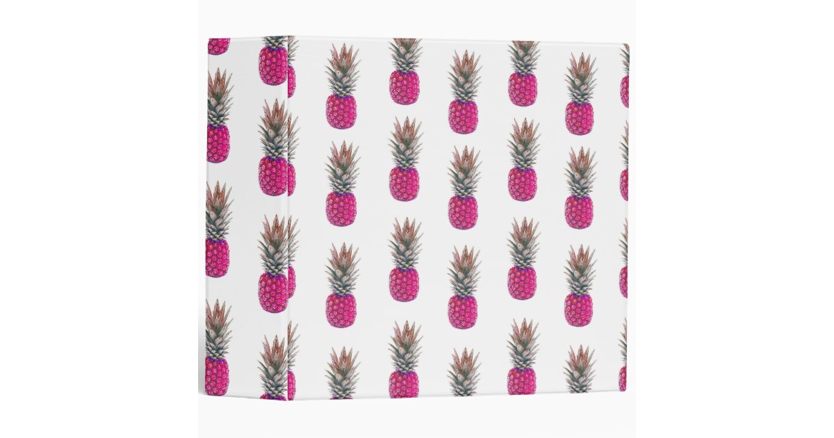 Cute Pink Pineapple Pattern Binder | Zazzle
