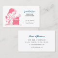 Cute Pink Retro Caricature Woman Accountant Business Card | Zazzle
